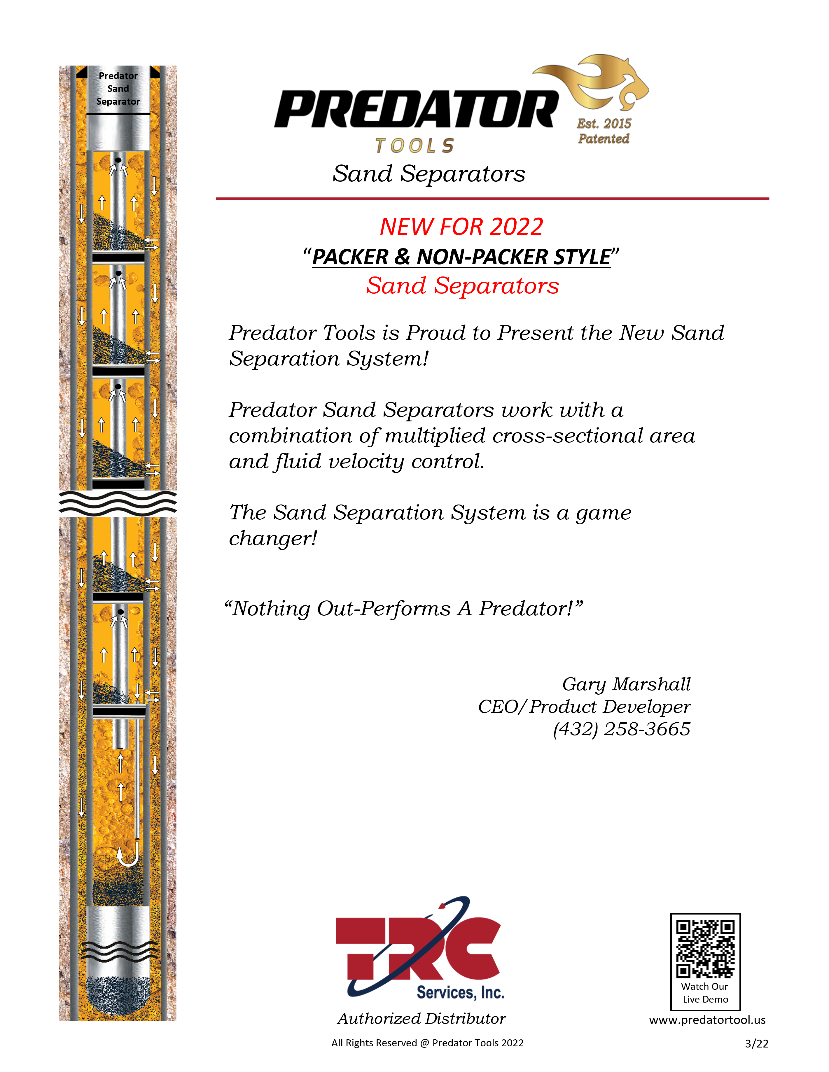 X3 Sand Separator 7-19-22 – Predator Tools Downhole Separators